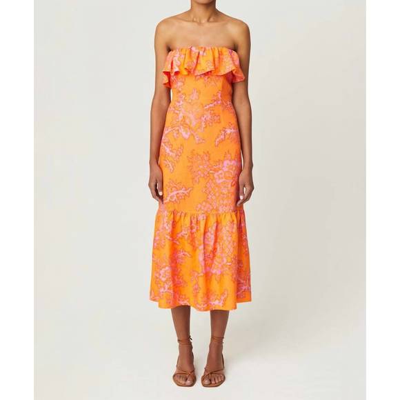 RHODE | Dresses | New Rhode Thea Dress In Coral Reef Grande | Poshmark